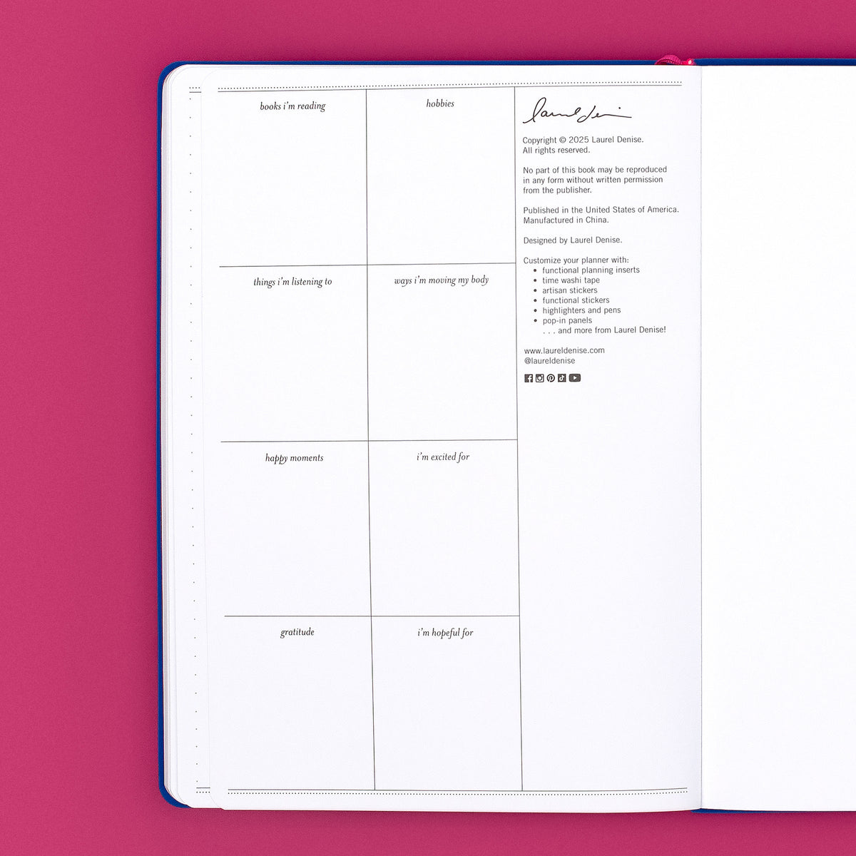 The Mae Horizontal Weekly Planner – Laurel Denise Classic Weekly Layout ...