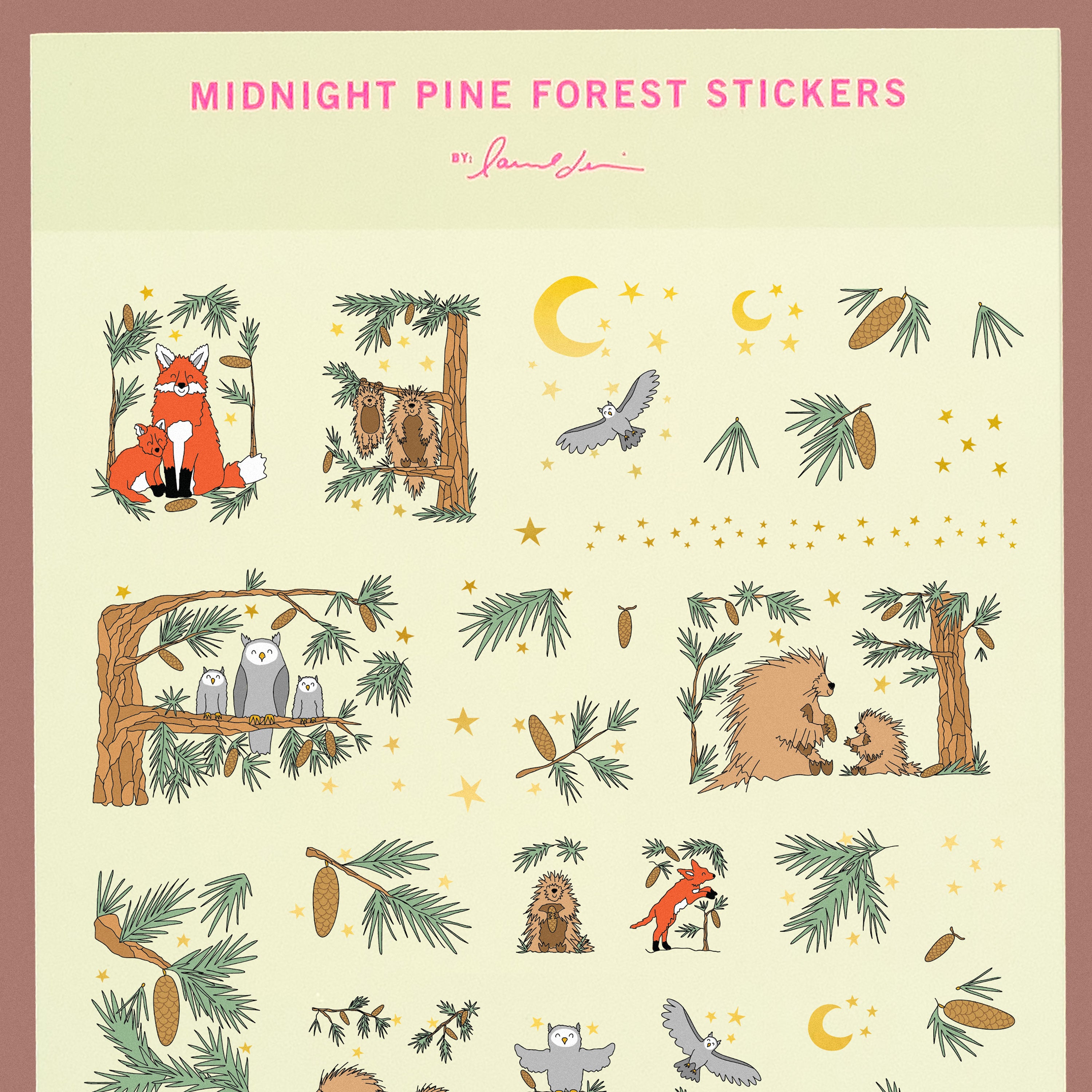 Midnight Pine Forest Stickers | laurel denise