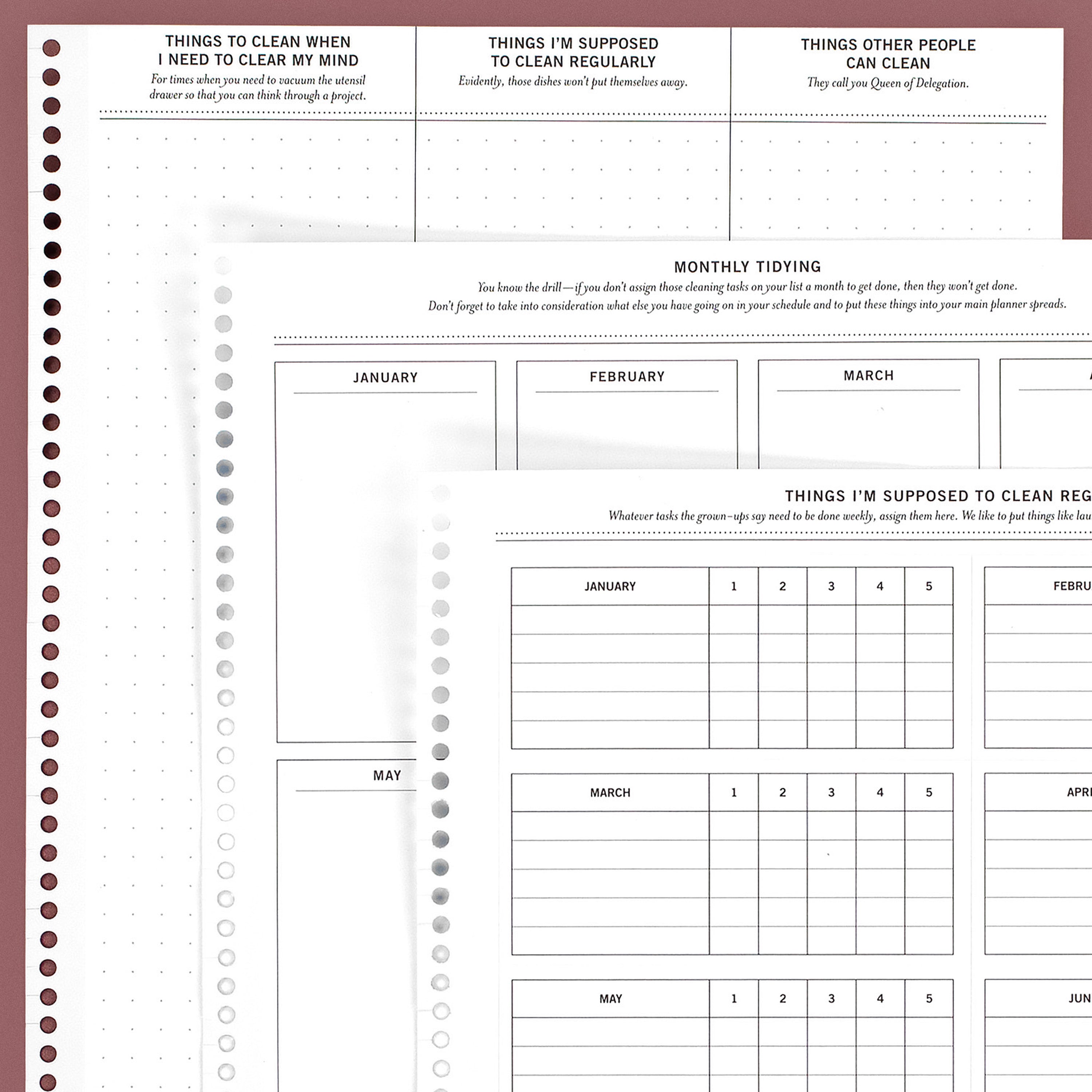 Planner Insert Pages – Laurel Denise Tidy Up Planner Refills & Inserts ...